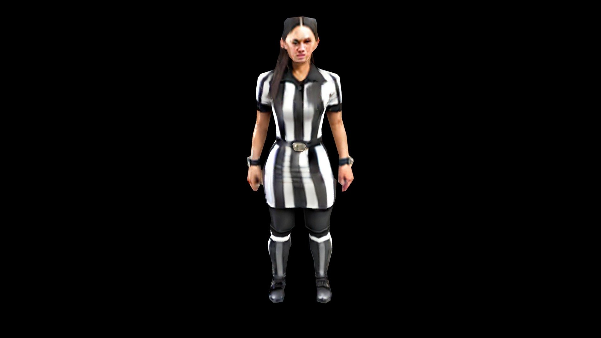 woman in black and white referee outfit - Download Free 3D model by ...