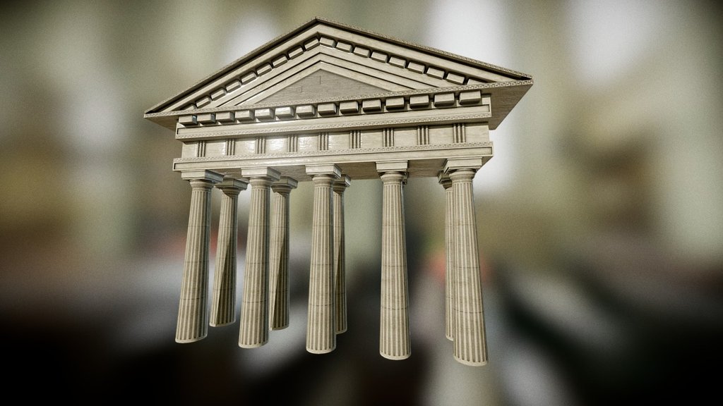 Greek Facade Temple Entrance - 3D model by Arlen De Cambre ...