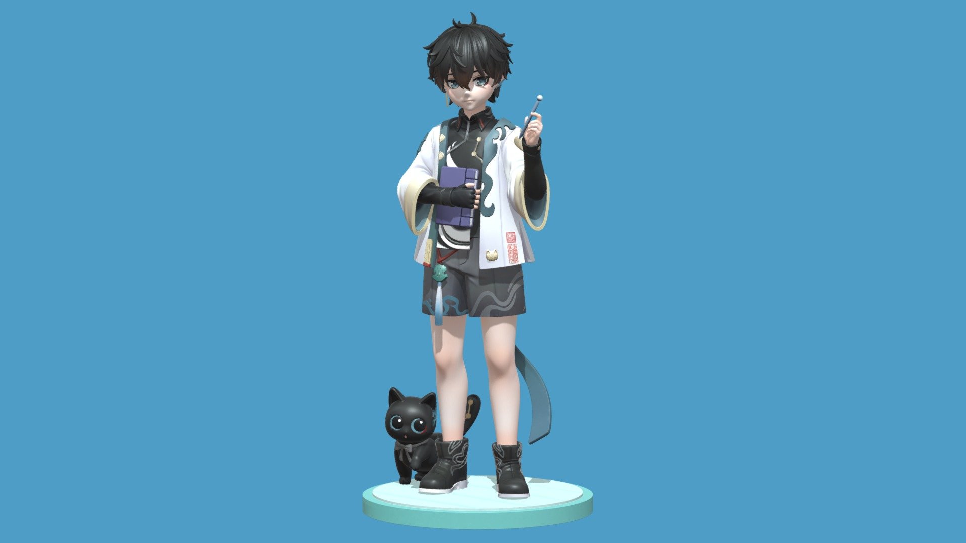 Cute Dan heng Hsr Figure + Cat Version - 3D model by ChibiVerse ...