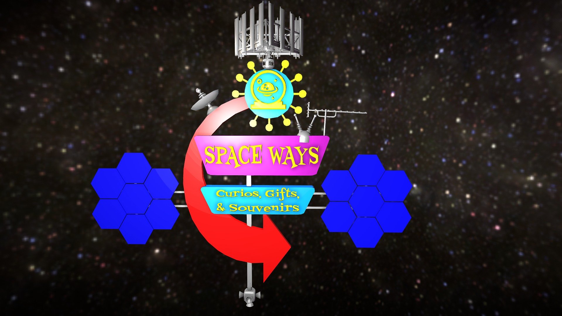 Space Billboard Space Ways (color) - Download Free 3D model by Binkley ...