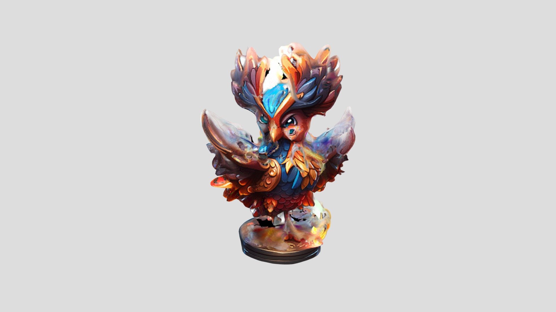 Fire Bird Statue A statue of a bird with a fi - Download Free 3D model ...