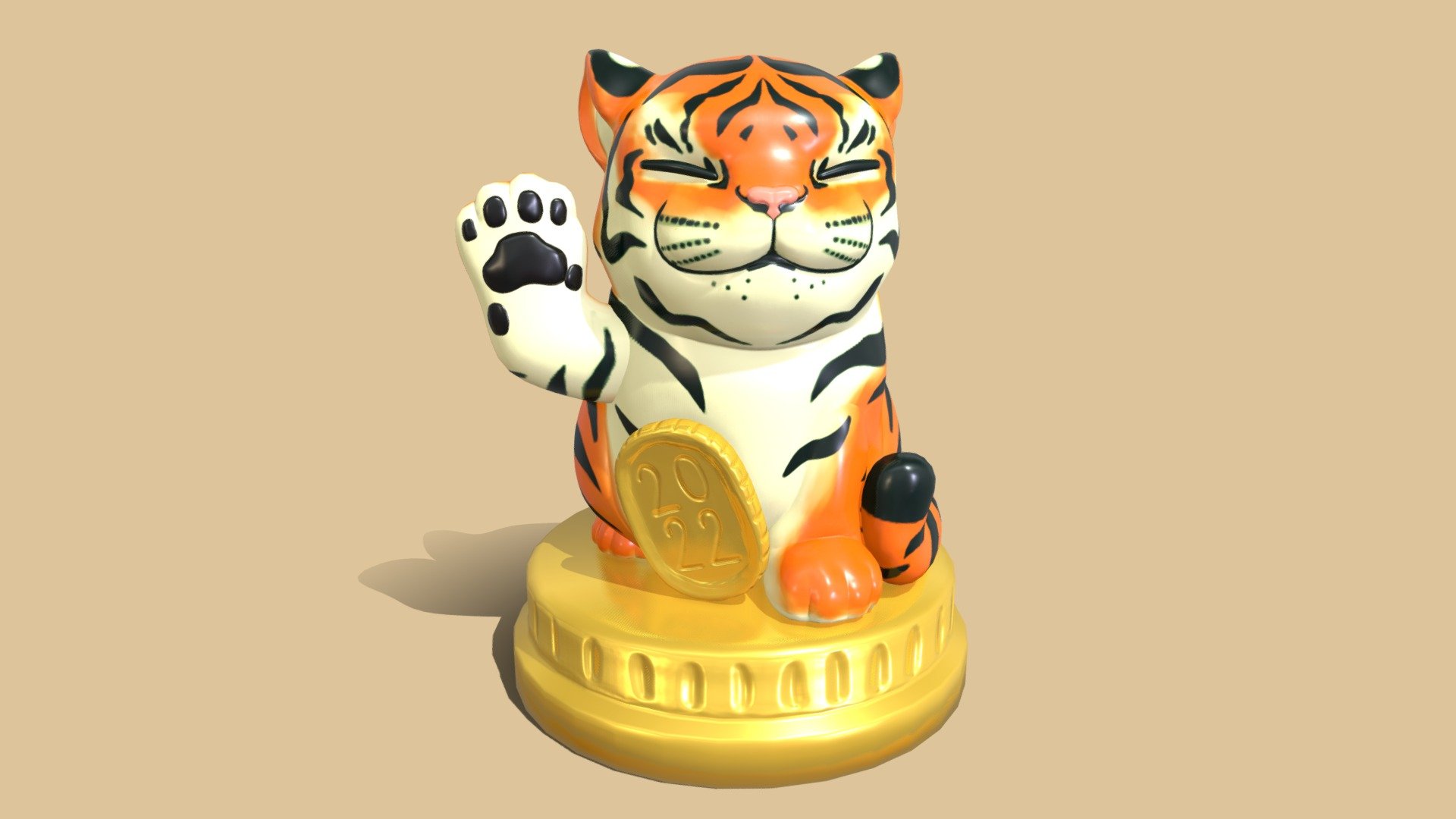 Lucky Tiger - 3D model by enyagerber [daceb87] - Sketchfab