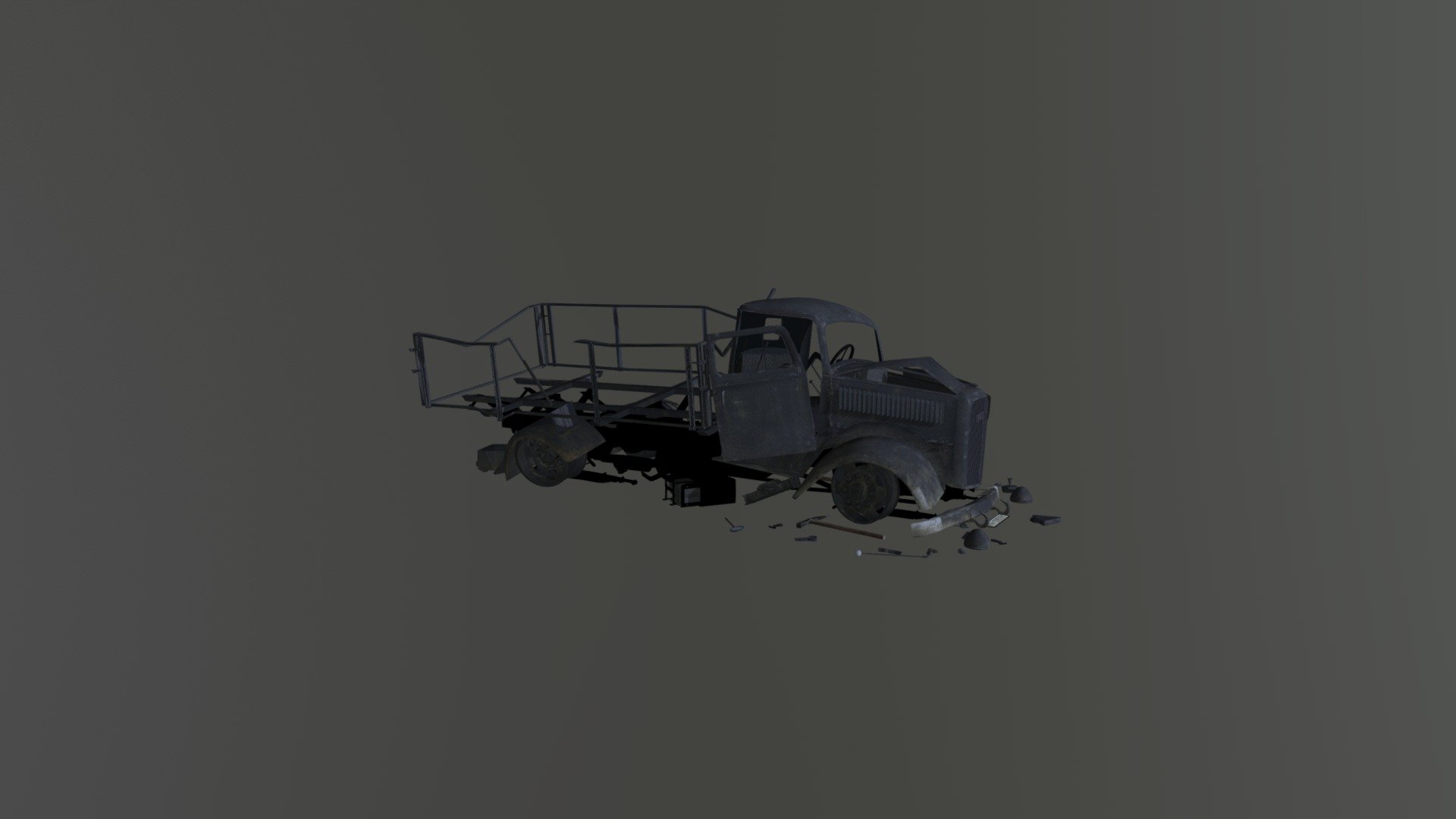 Broken Car opel Blitz - 3D model by batman13 [dacf23c] - Sketchfab