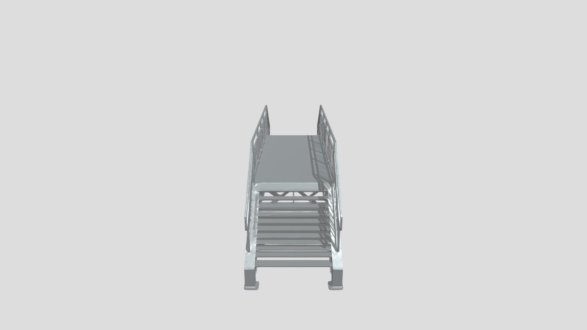 Steel detailed walking only bridge with railing - 3D model by ai.usage ...
