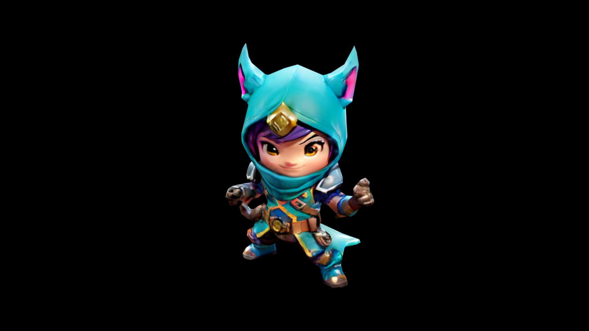 Anime character wearing blue hooded cloak with b - Download Free 3D ...