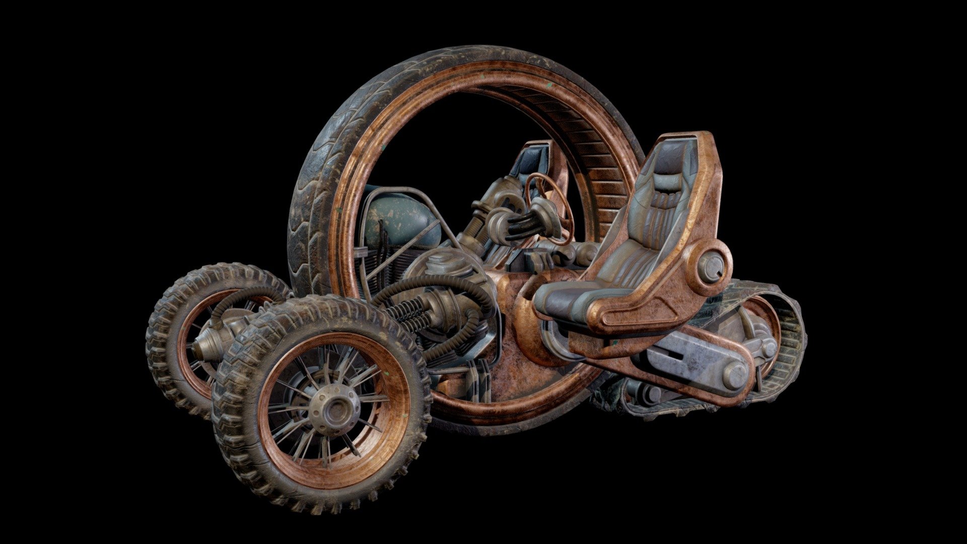 Monowheel Vehicle - Rustborn GAP Exam - 3D model by Jay Malik (@jay ...