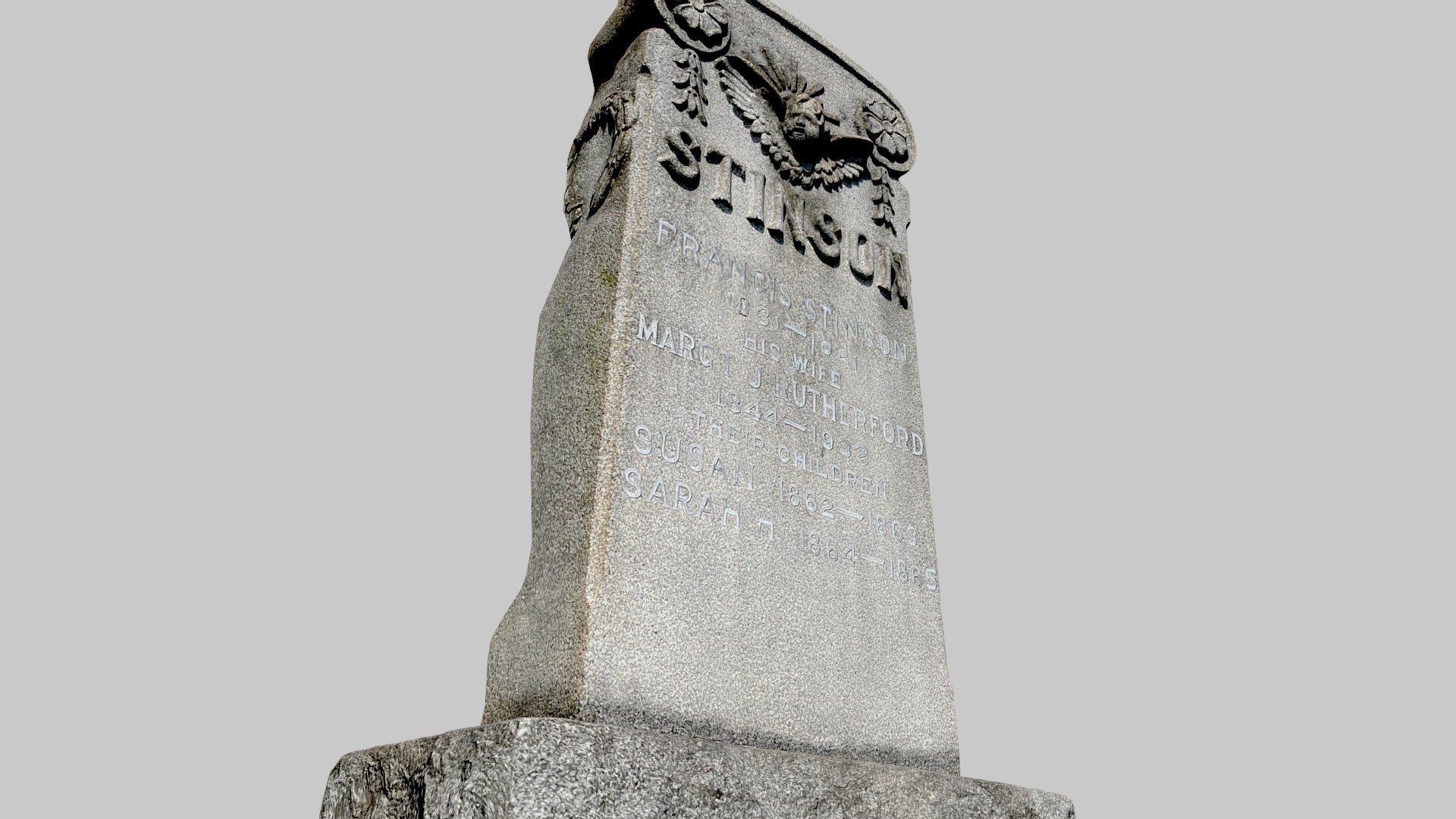 Stinson Headstone - 3D model by Hamilton Public Library [dad30e1 ...