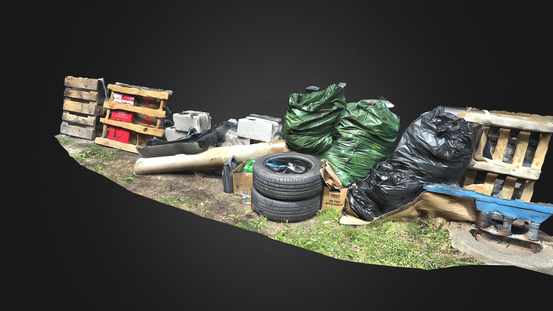 Waste - trash bag and pallet - Download Free 3D model by chabychab ...