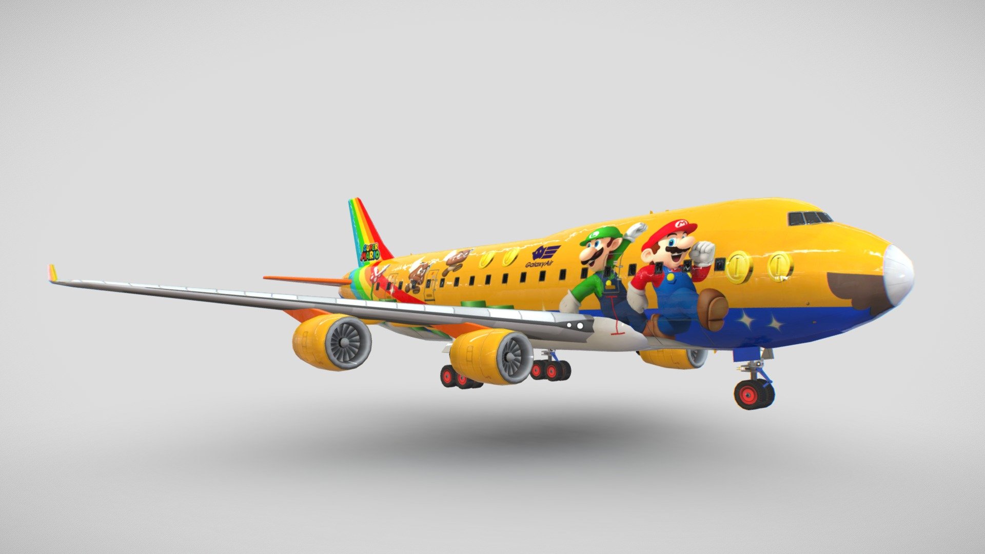 Airplane (Super Mario) Galaxy Air - Mario Kart 8 - 3D model by ...