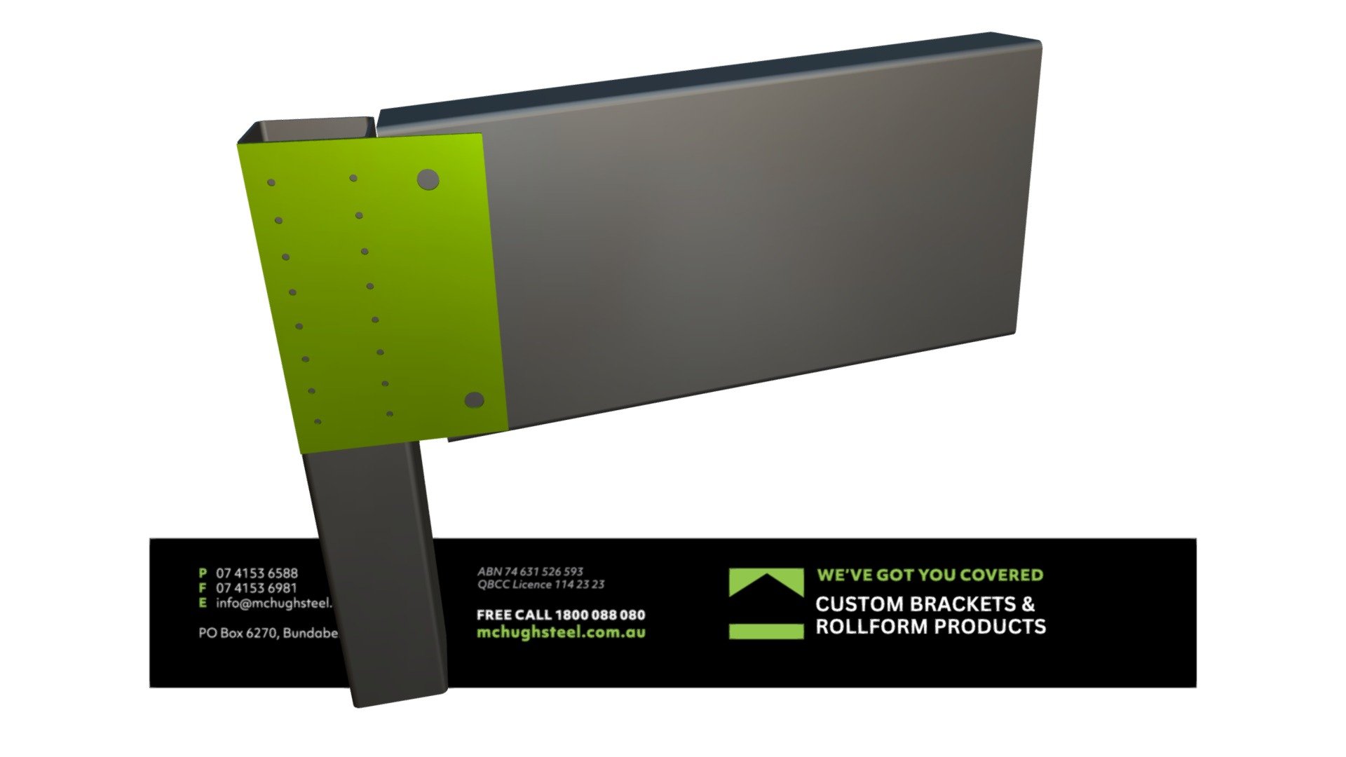 100RHS to C300 5 Deg RHS to Purlin Bracket O - 3D model by mchughsteel ...