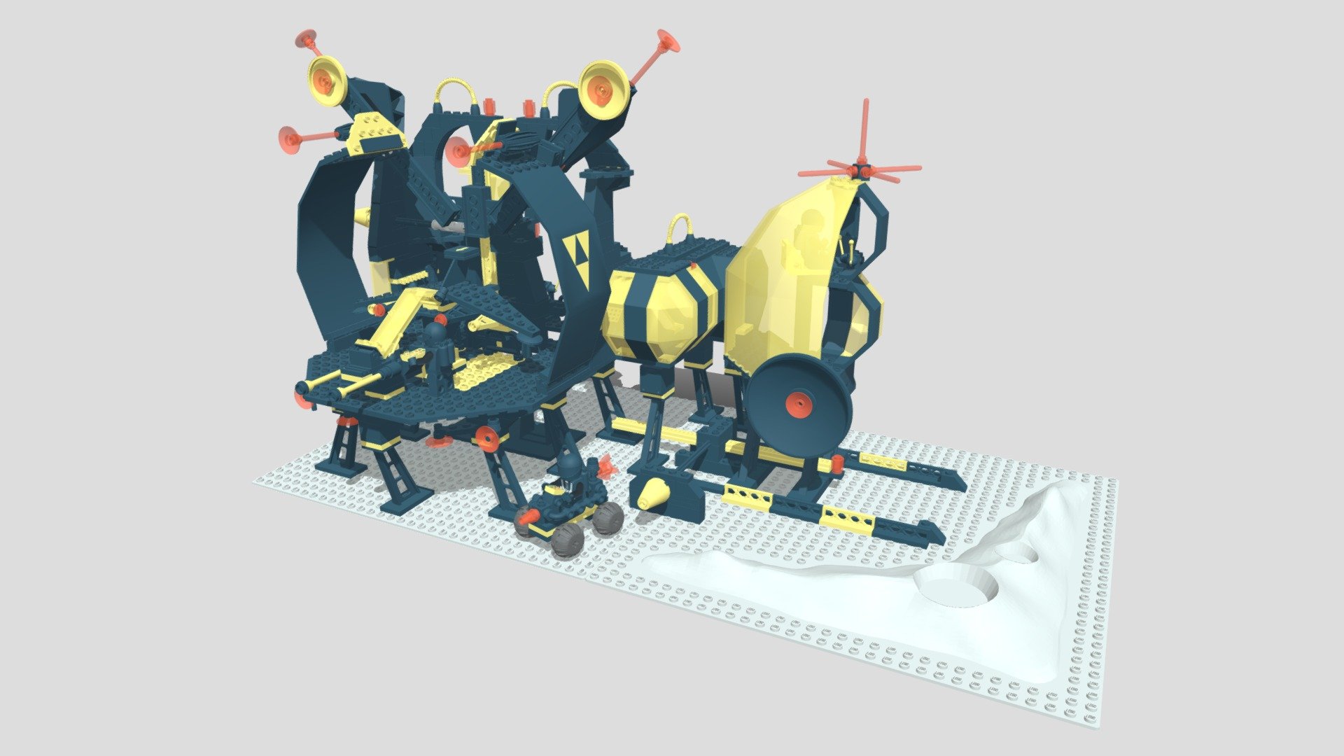 LEGO Blacktron - 6987 Message Intercept Base - Download Free 3D model ...