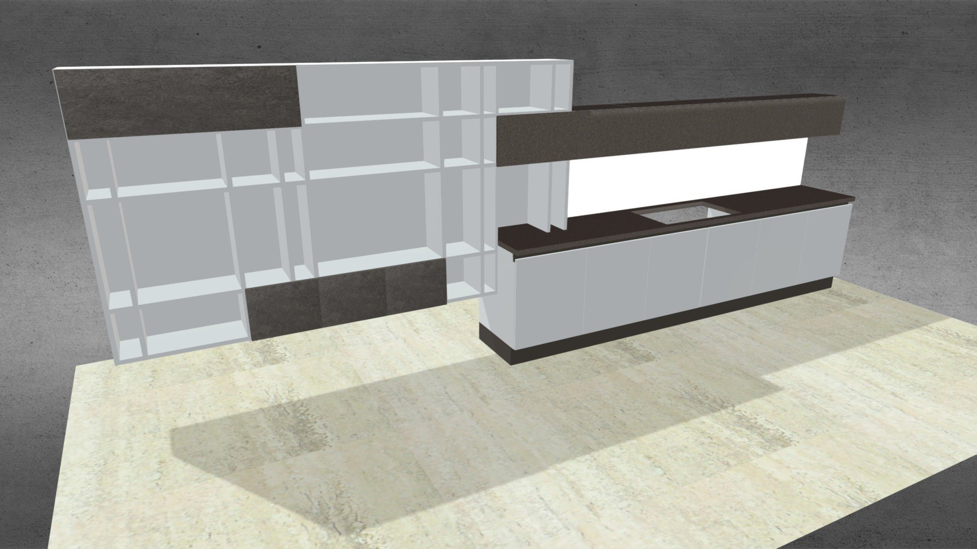 Wall Modular System Kitchen cabinets integrated - Download Free 3D model by caprilesarq [daf9149 ...