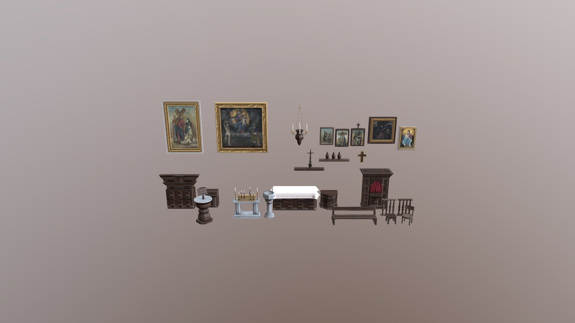 Italian Church Asset Pack - 3D model by juliamonteith [db003c7] - Sketchfab