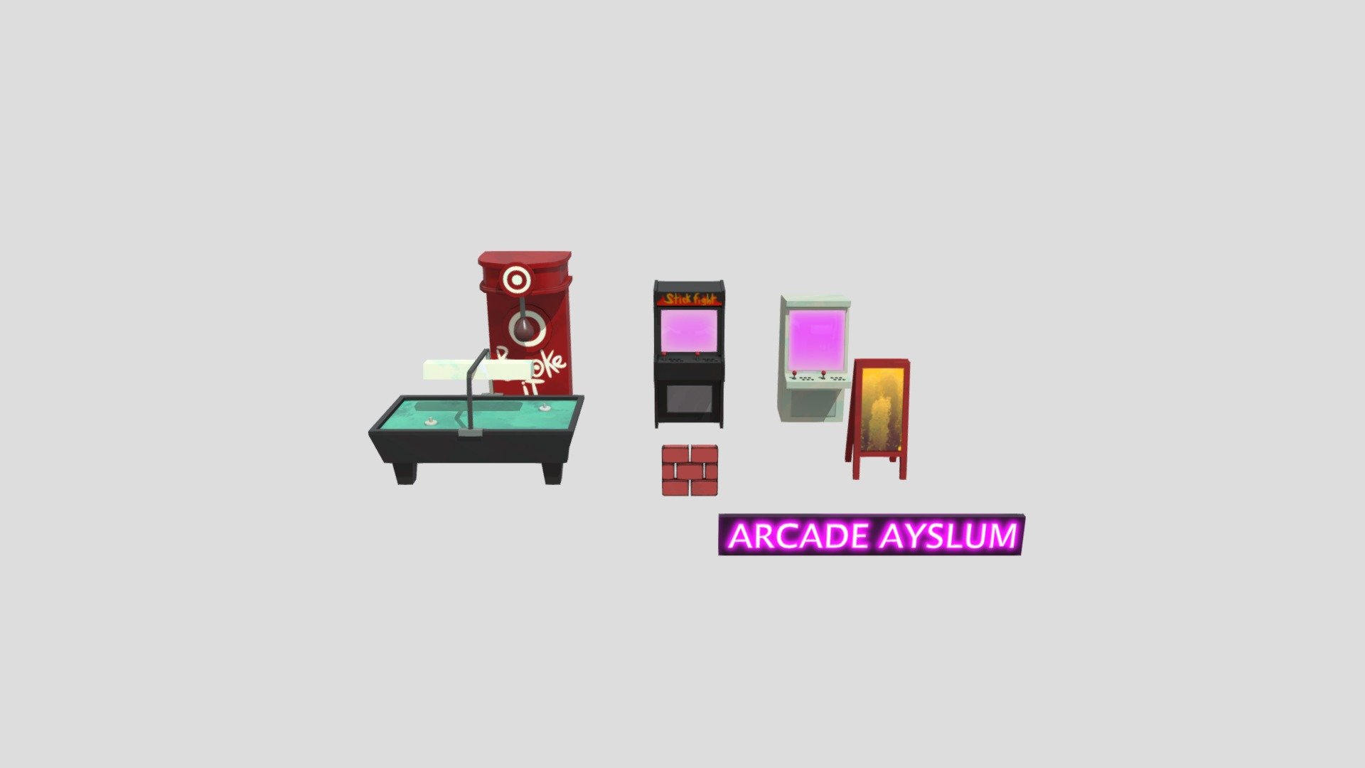 Low poly Arcade assets - Download Free 3D model by trigatti ...