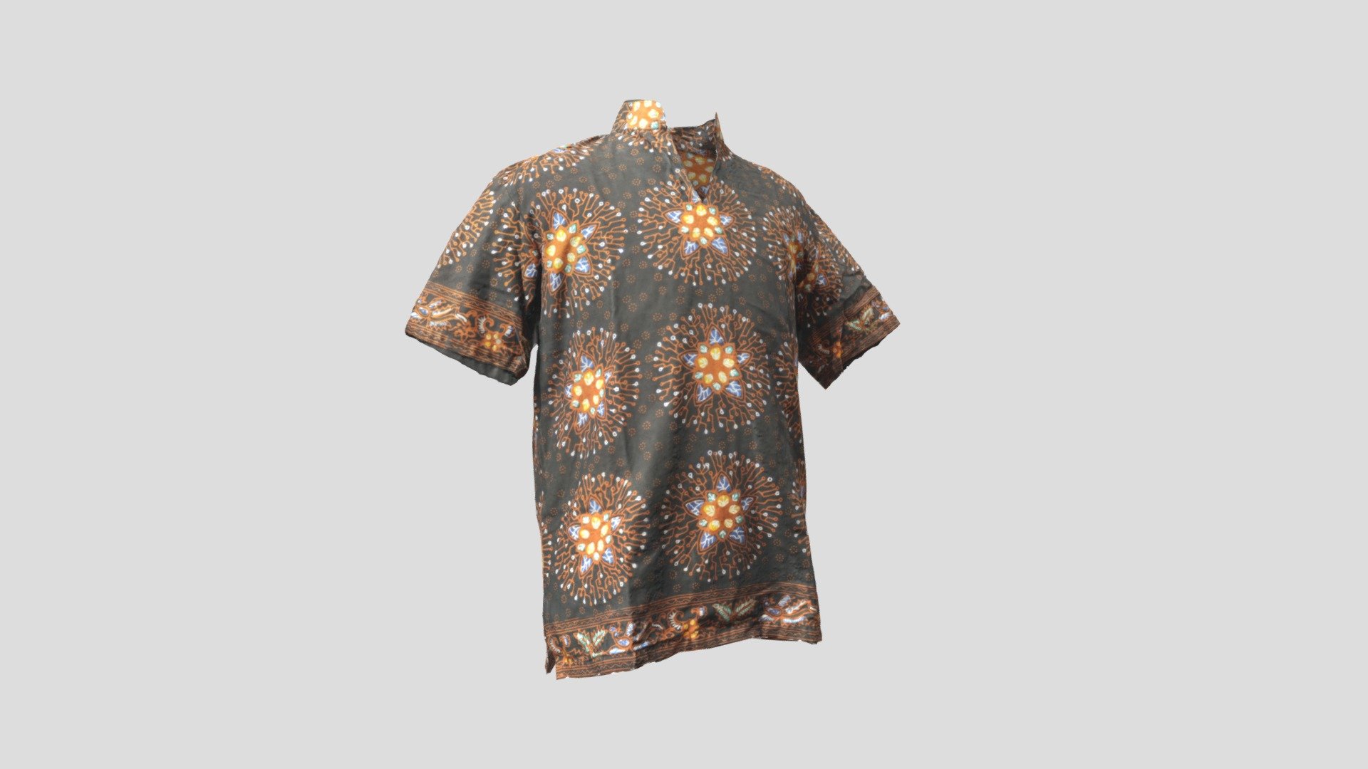 Baju Batik Motif Bunga - 3D model by anhrisn [db0a2c8] - Sketchfab