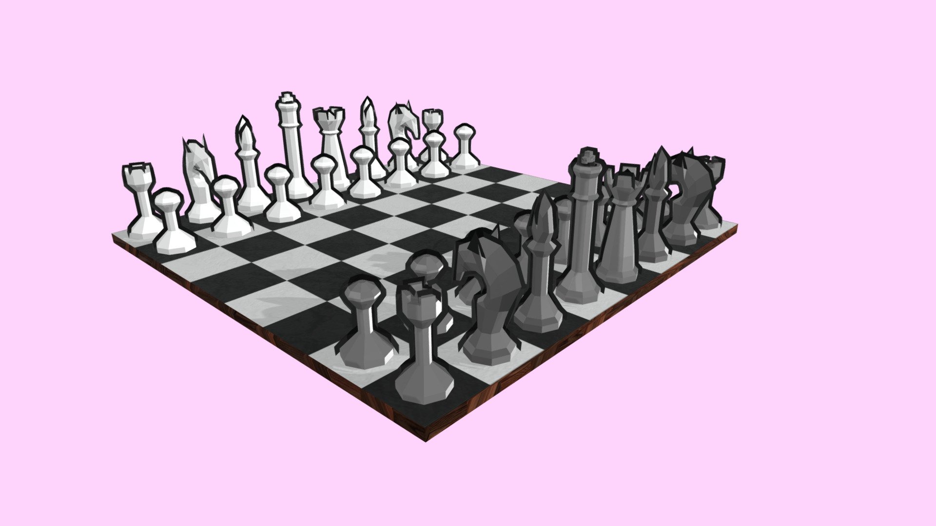 Simple chess set - 3D model by Ms Malvolio (@ms_malvolio) [db0a8c6 ...