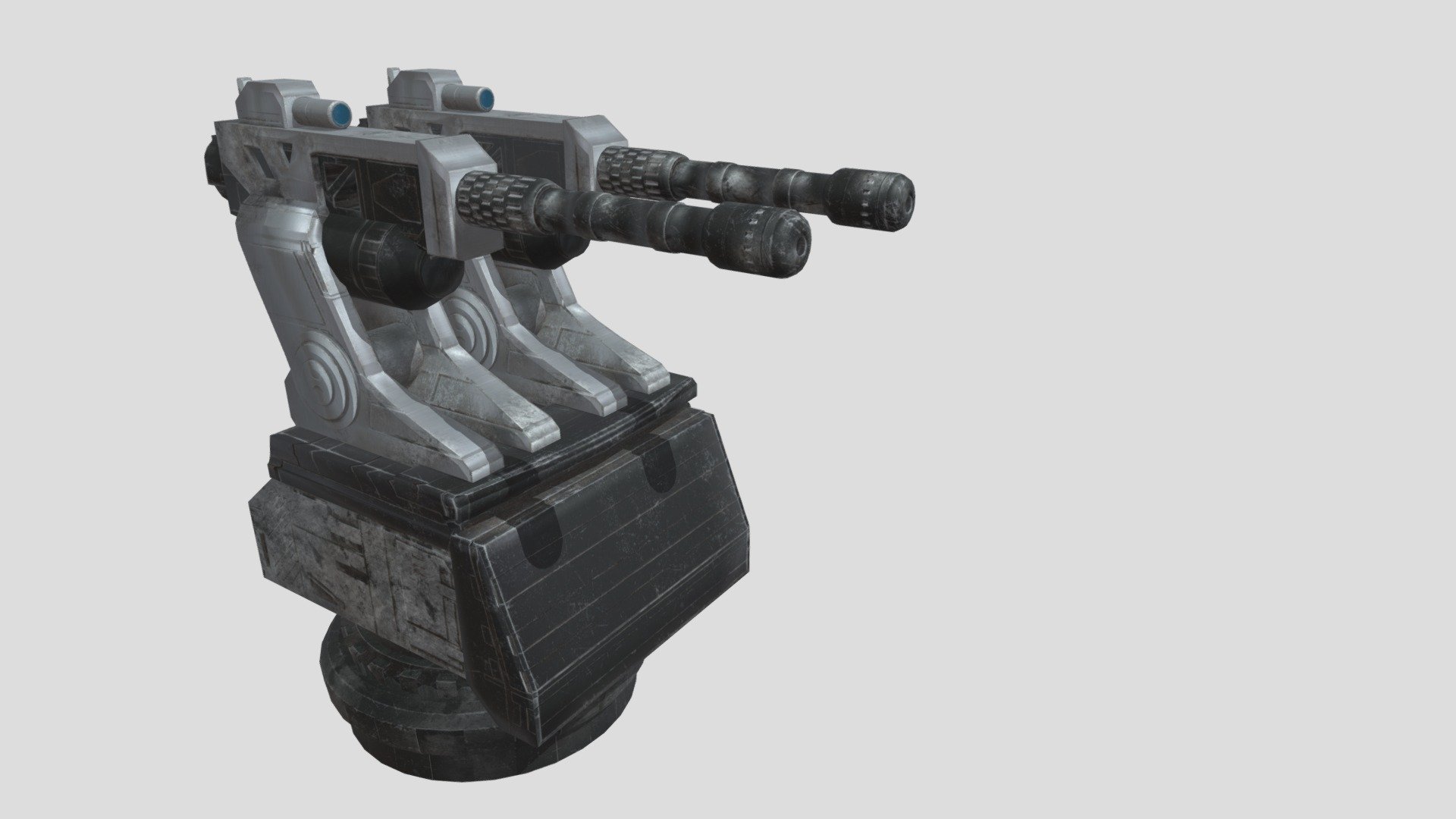 Futuristic Turret game ready model - 3D model by Uxsol [db12980 ...