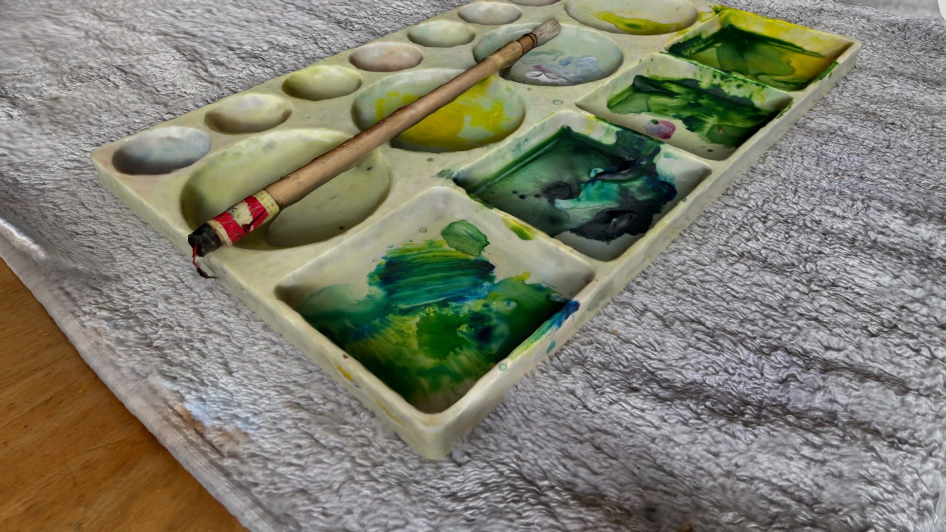 Mums art table water colours - Buy Royalty Free 3D model by Alex Tench ...