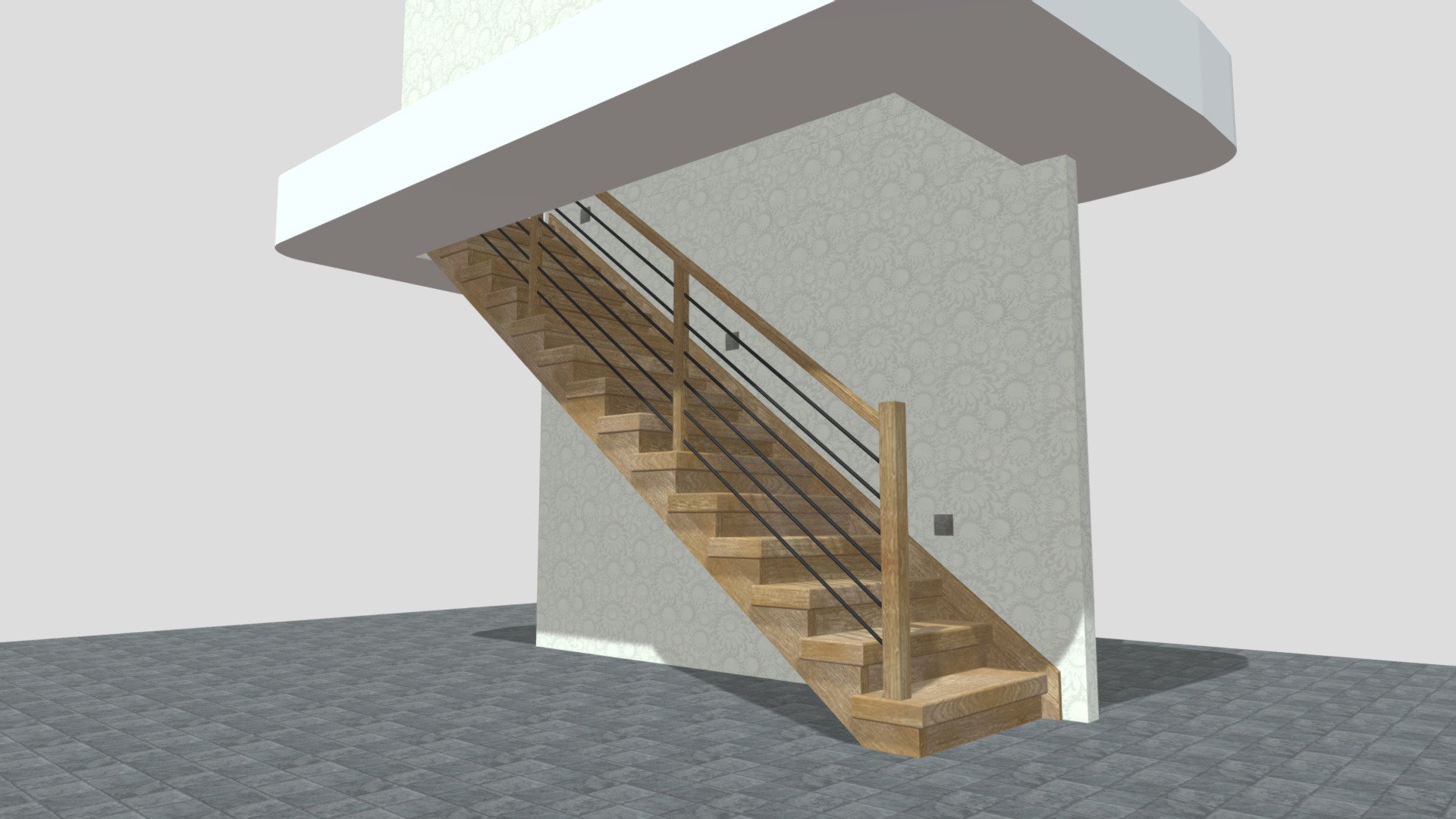 Adams Stair-closed-riser - 3D model by TopTreadStairways (@clydemartin ...