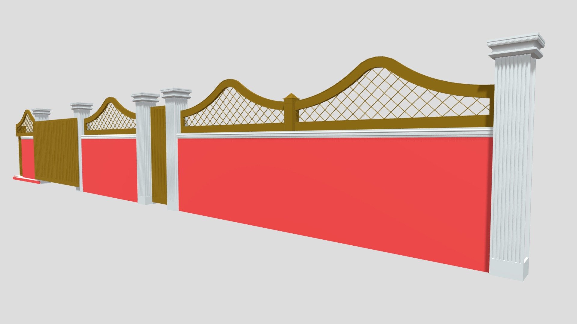 Verja en fachada frontal casa típica - Download Free 3D model by ...