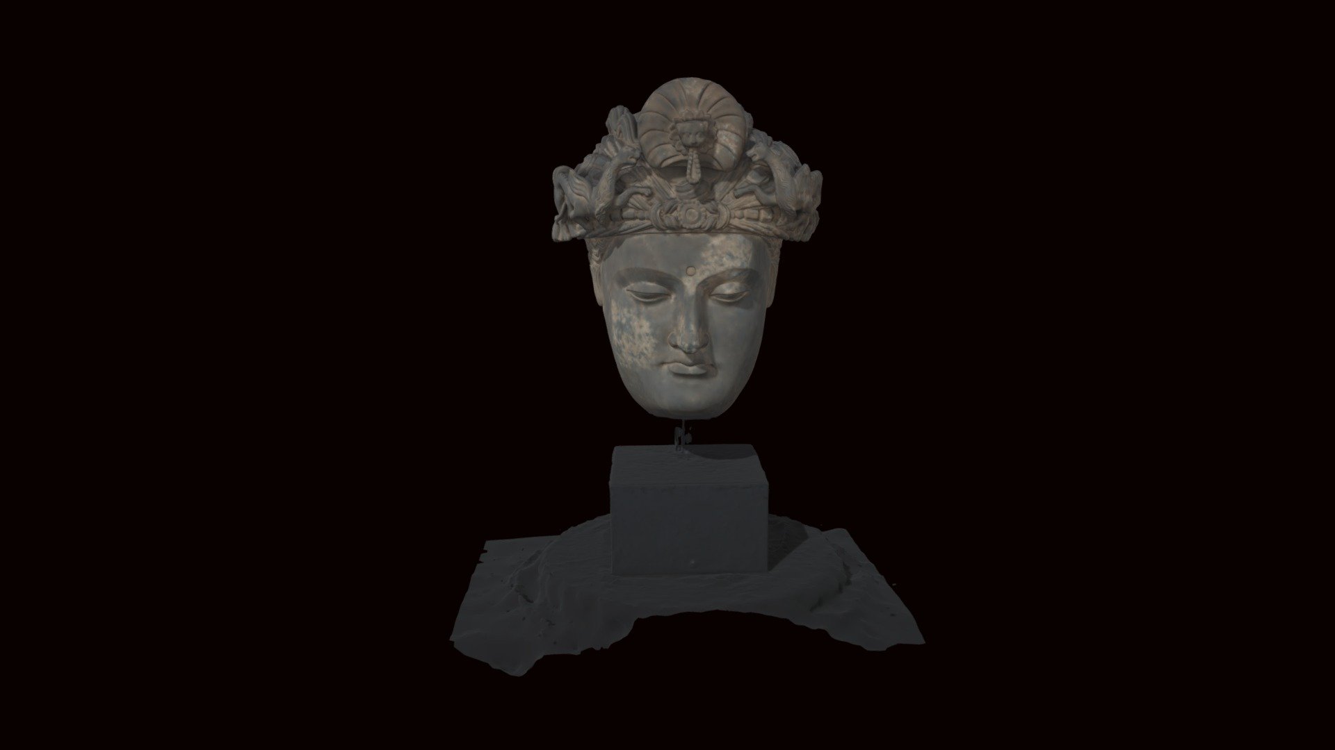 Boddhisattva Head - schist - 3D model by Prakaś Foundation (@Prakas ...