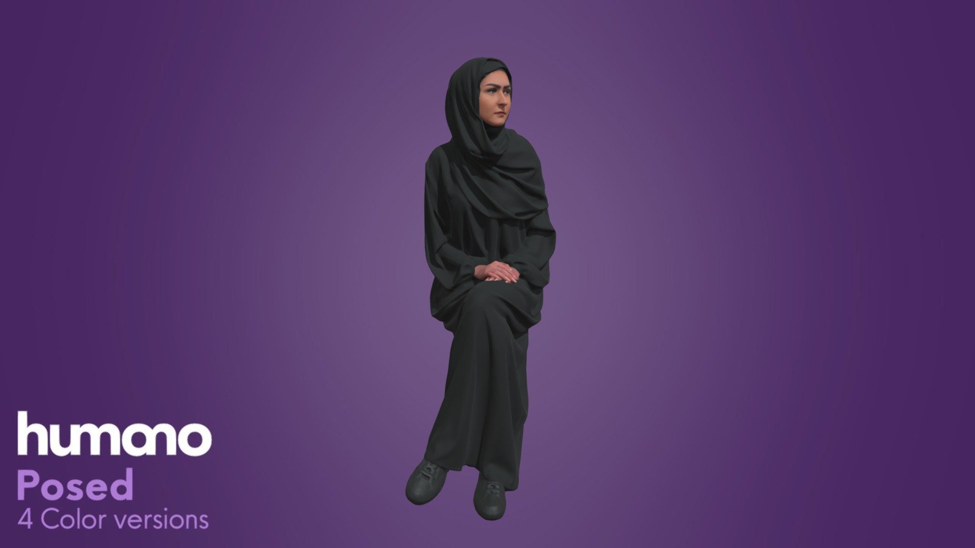 Posed Arab Woman Sitting - Humano 052-6515 - Buy Royalty Free 3D model ...