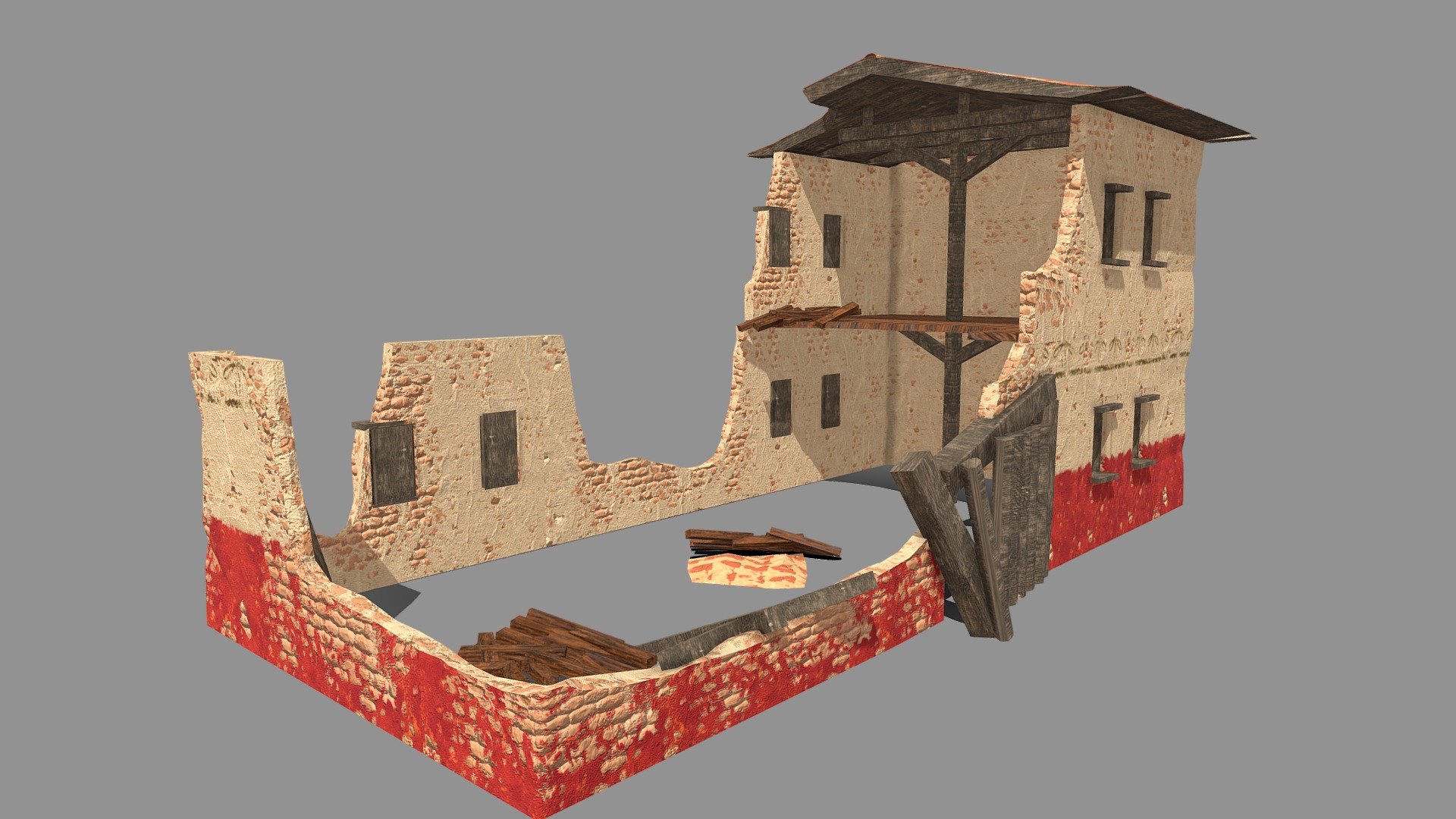 Modular broken roman villa - 3D model by pablomorro [db43242] - Sketchfab