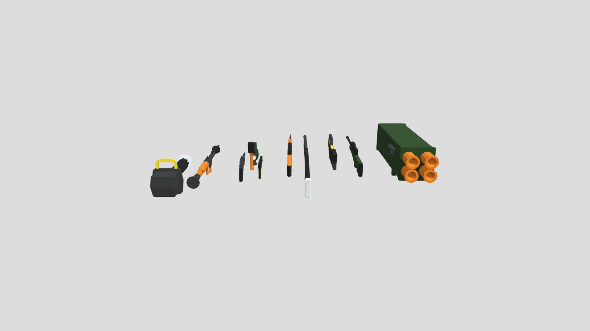 Low poly Weapon set - 3D model by dehariyalokesh1998 [db44599] - Sketchfab