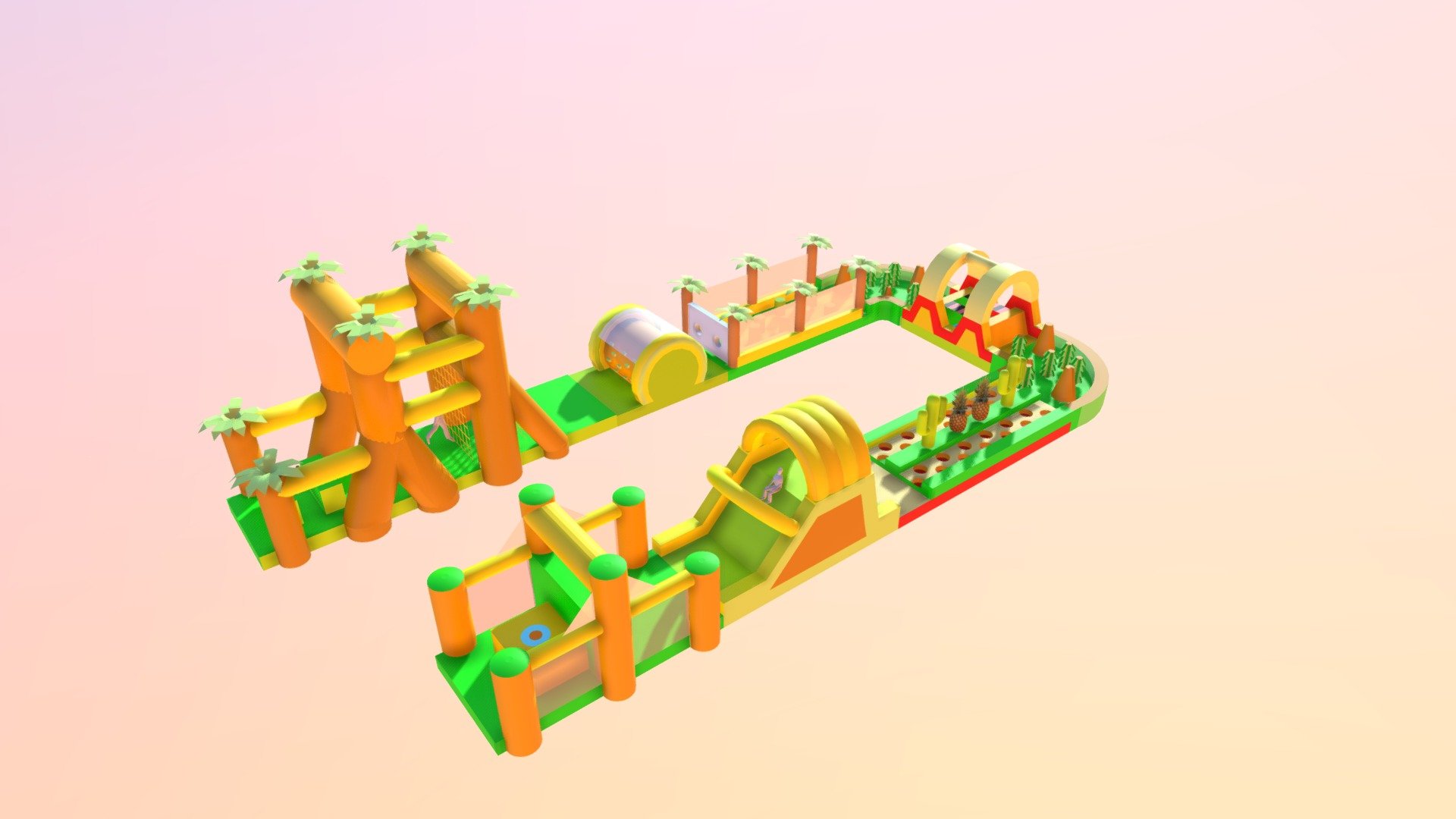 Mega Jungle Stormbaan 69m - 3D model by Jump Rental (@Jumprental ...