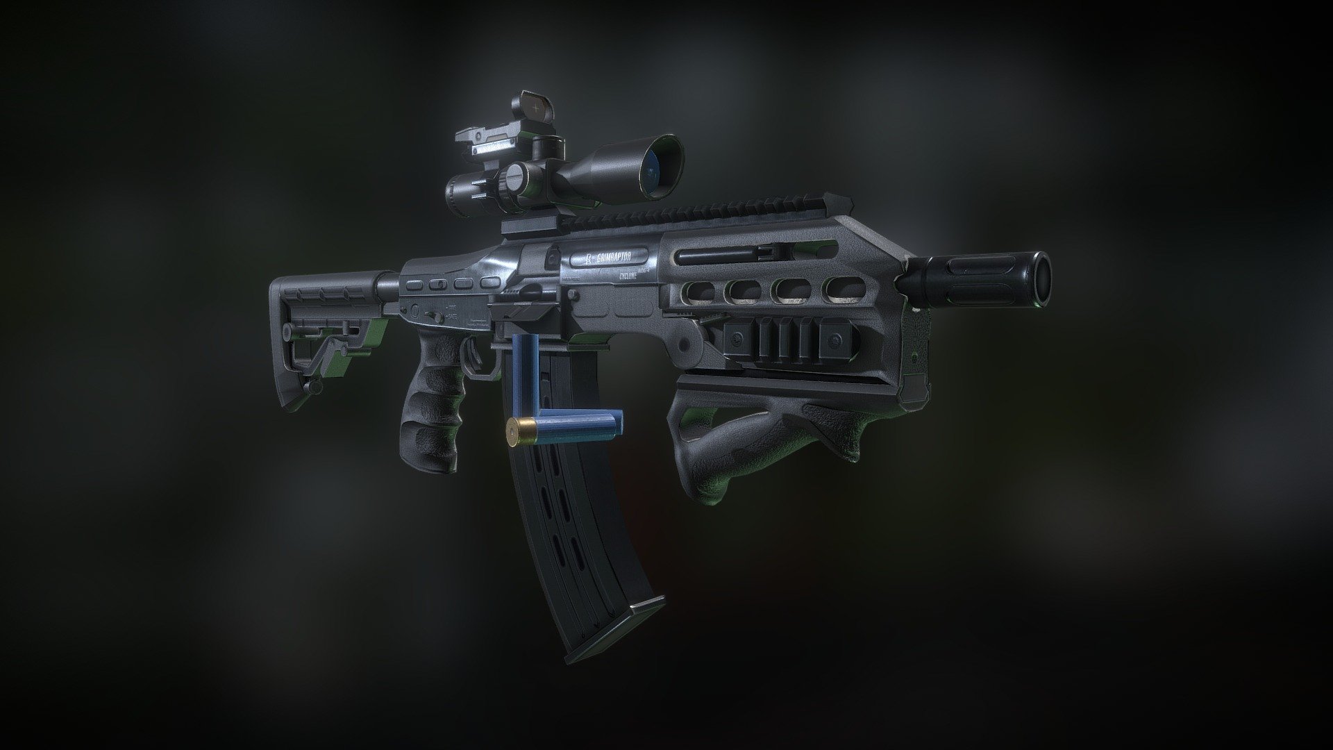 Grimraptor Cyclone RDS-4 Shotgun - Mobile Game - 3D model by Eryk K ...