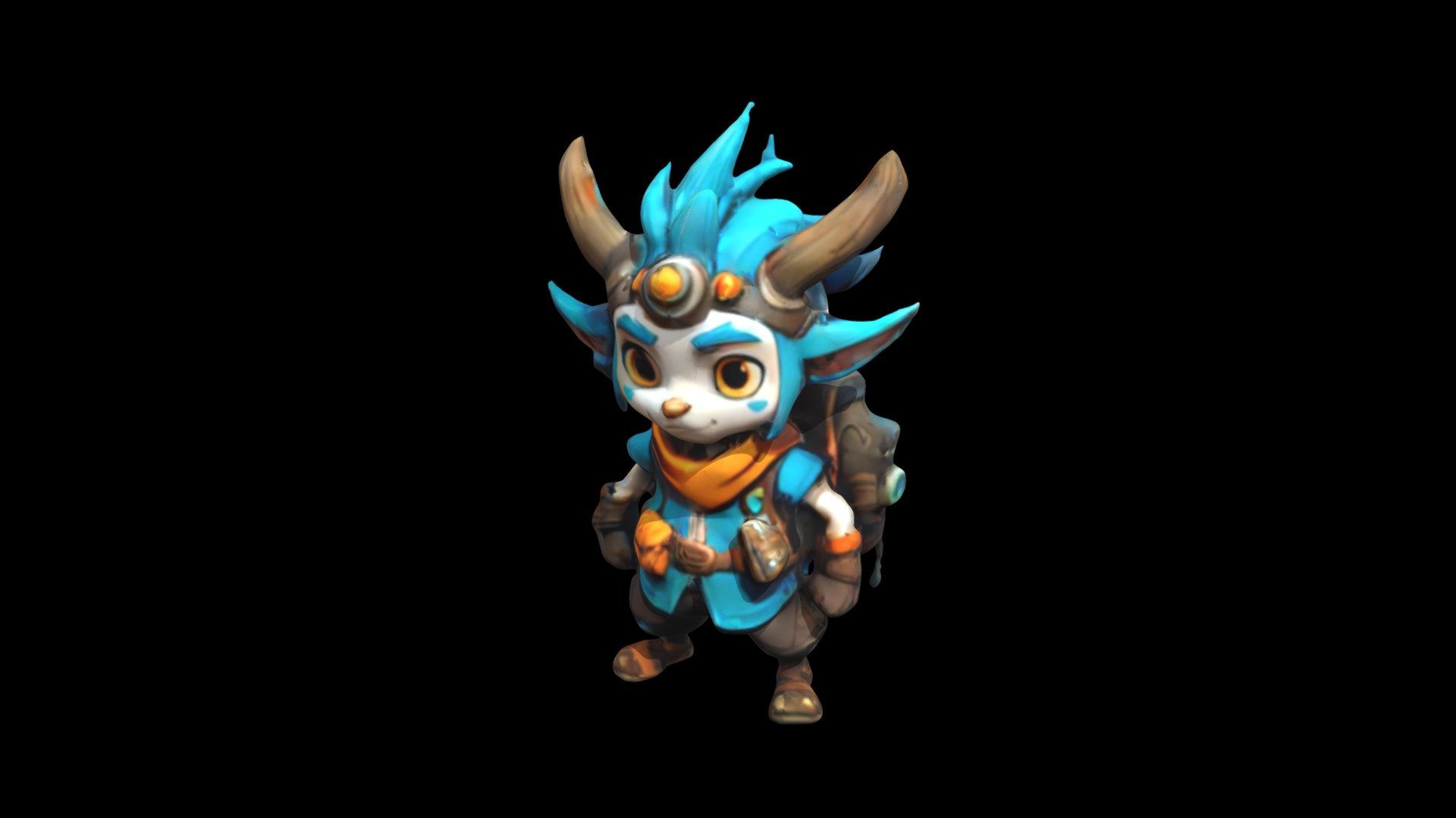 a drawing of a cartoon character with the let - Download Free 3D model ...