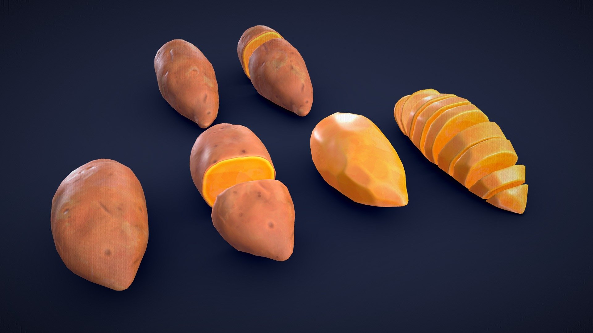 Stylized Sweet Potato - Low Poly - Buy Royalty Free 3D model by LarkArt ...