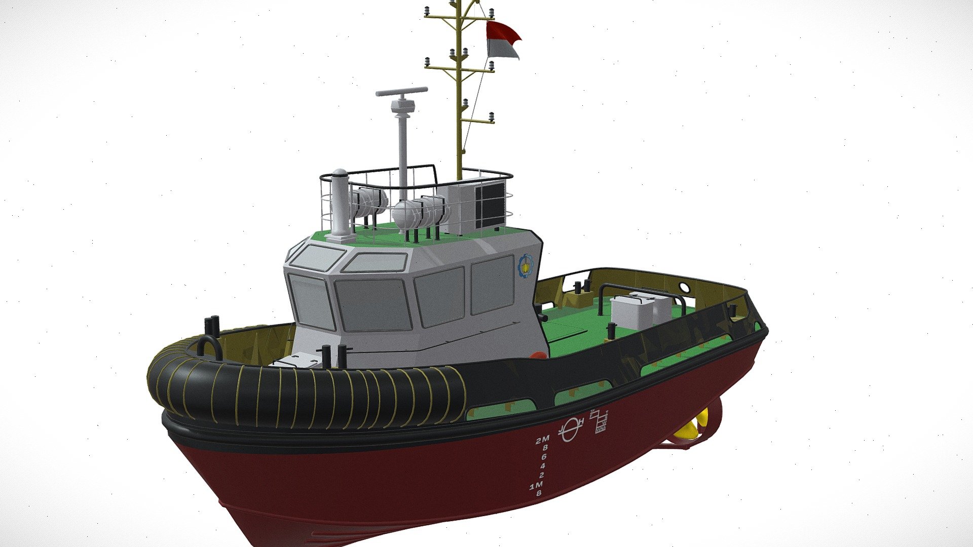 Tugboat 16 m - 3D model by jhervianto [db7ac6f] - Sketchfab