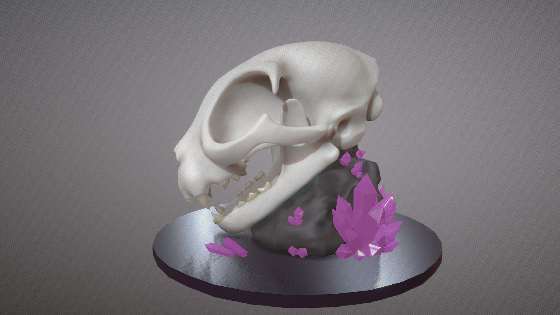Cat Skull with crystals - Download Free 3D model by littlehustler ...