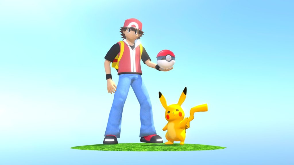 Trainer and Pikachu - 3D model by Jan (@jan_neves) [db82688] - Sketchfab