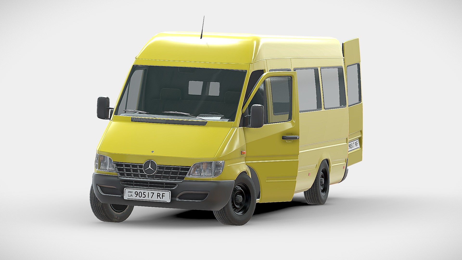 Lowpoly Mercedes Benz Sprinter Van Yellow - Buy Royalty Free 3D model ...