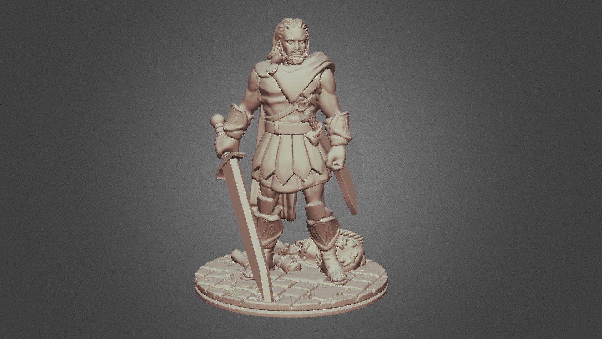 Rook Human Barbarian - D&D Miniature - Download Free 3D model by uno ...