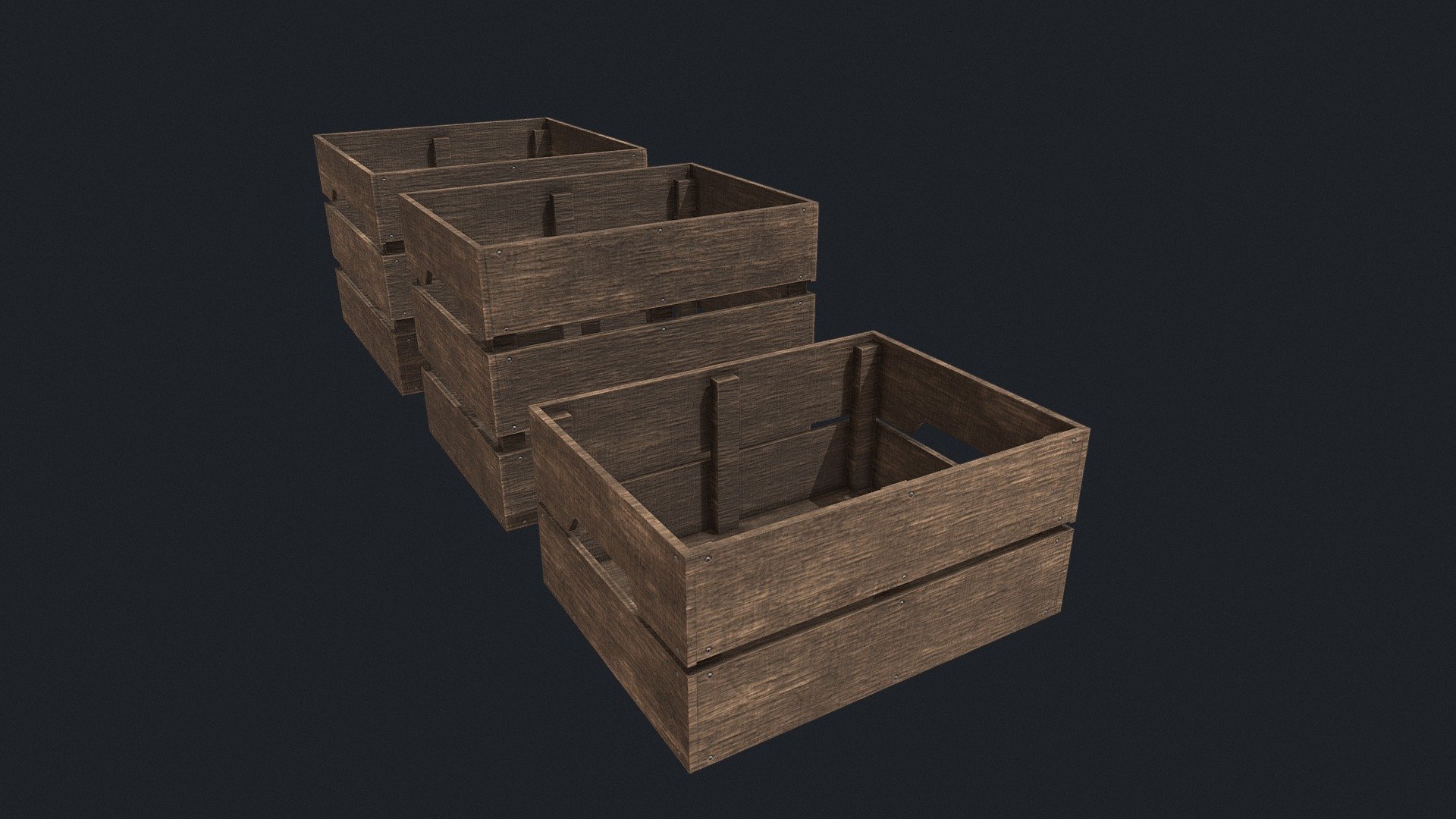 Wooden Crate Set 3 - 3D model by sharetextures [db8a8ea] - Sketchfab