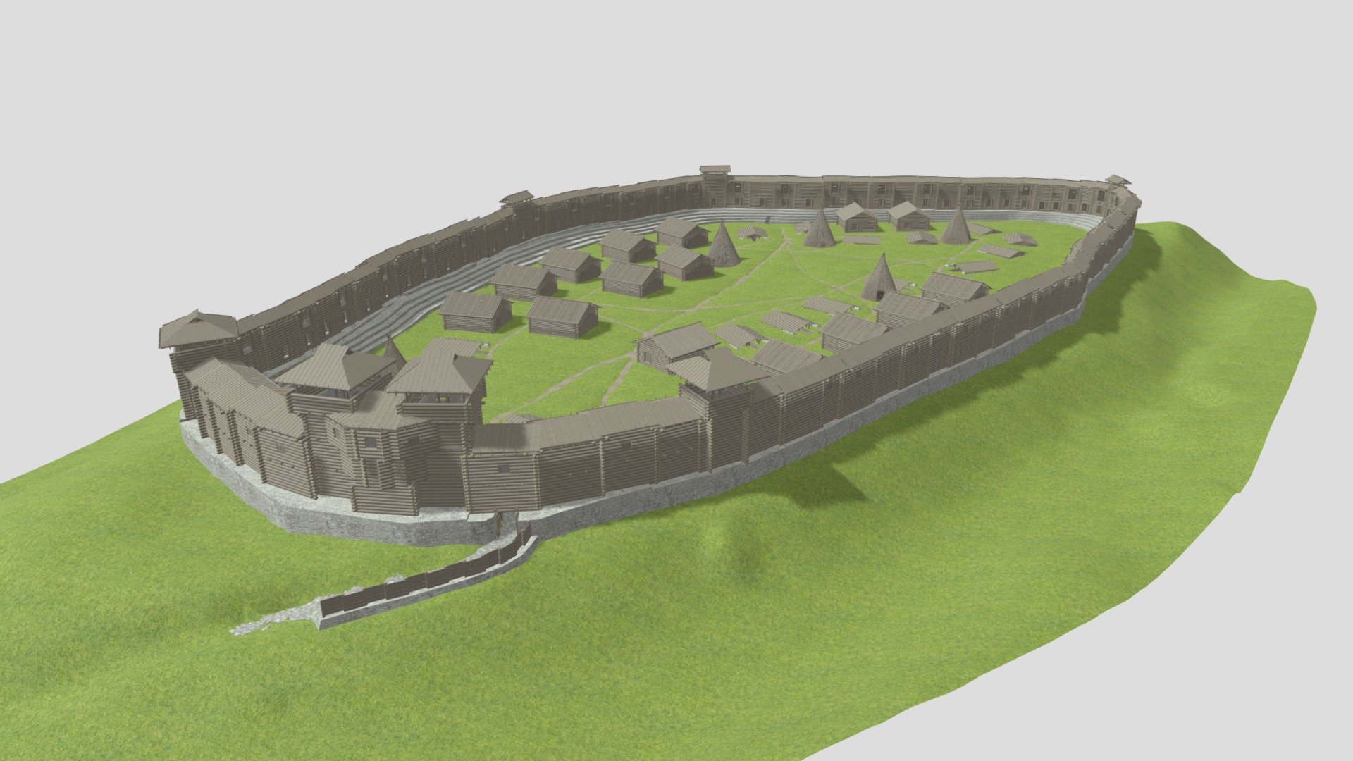 Purtse Tarakalda linnus aastal 1200 - 3D model by Ragnar Saage (@r ...