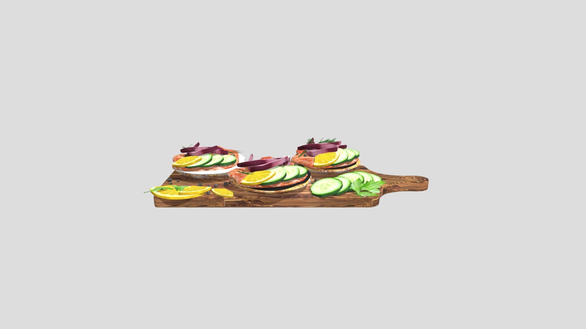 Fish and Fruit Set - 3D model by leshaflex [db91578] - Sketchfab