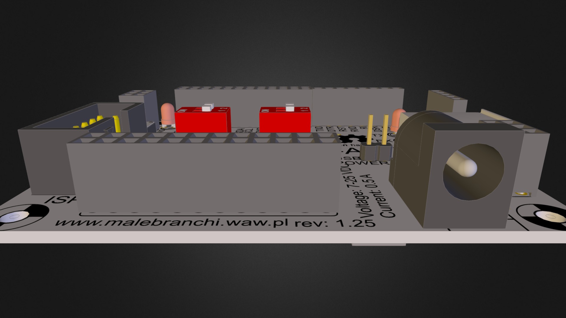 ATmega32 - TestBoard - 3D model by malebranchi [db938be] - Sketchfab