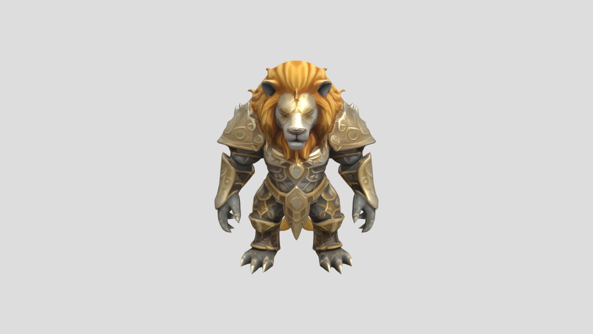 Armored lion humanoid character - 3D model by alngcreator [db96586 ...
