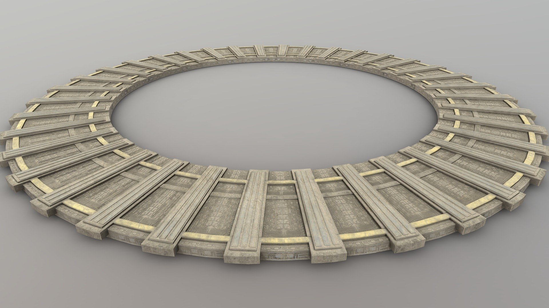 Goa'uld ring platform v1 sandy (Low poly) - Download Free 3D model by ...
