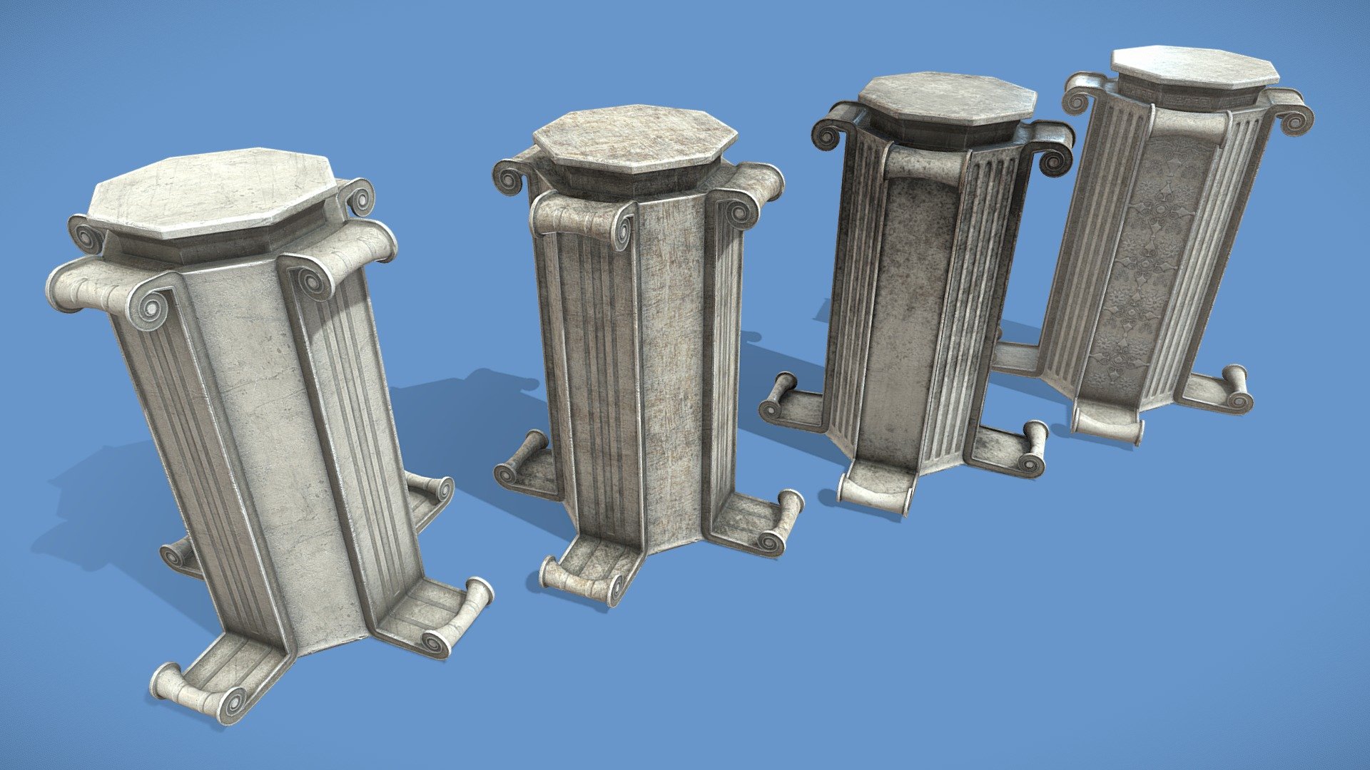 Antique Classical Pedestal Stands Type D - Download Free 3D model by ...