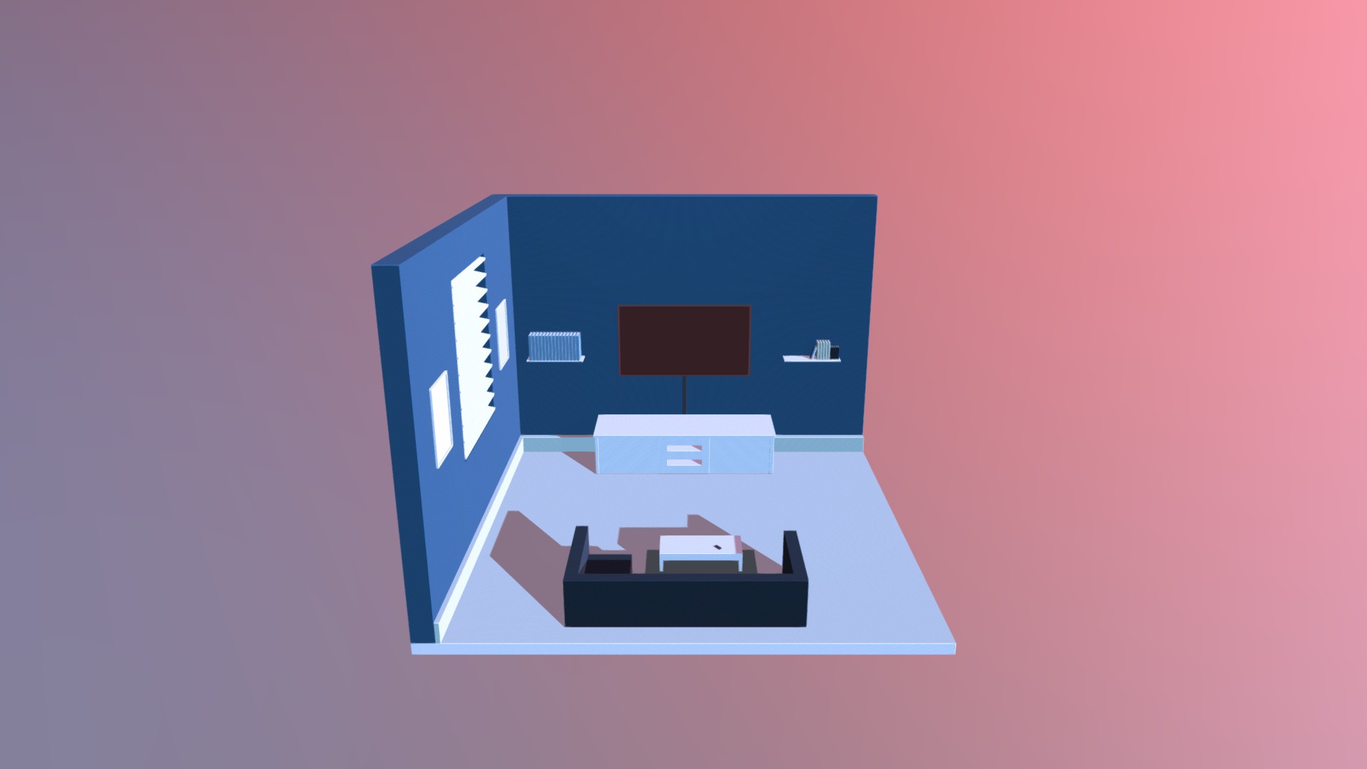 Low Poly Living Room - 3D model by Cmessina450 [dba8662] - Sketchfab