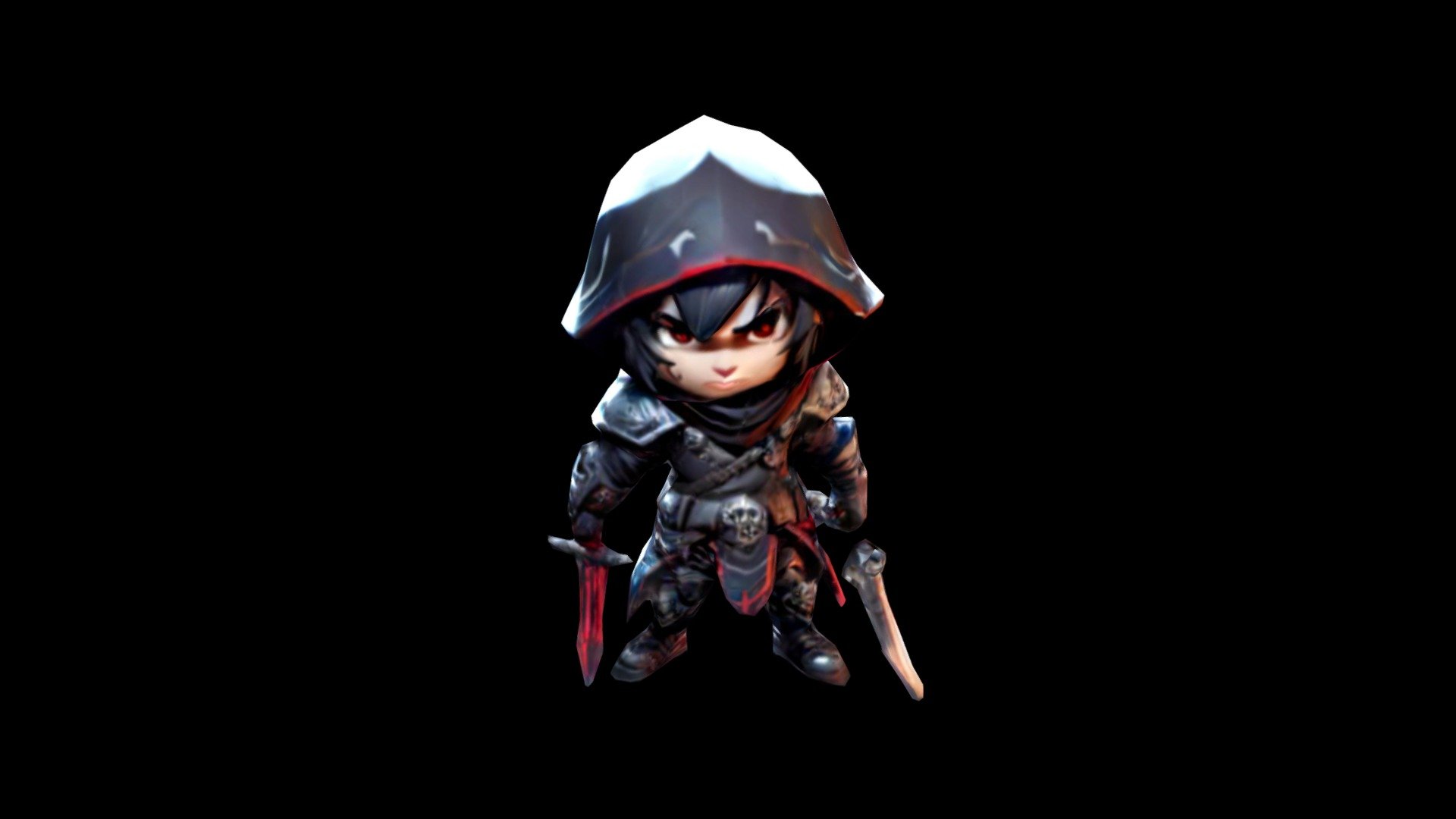 An animated character with a hooded cloak, holdi - Download Free 3D ...