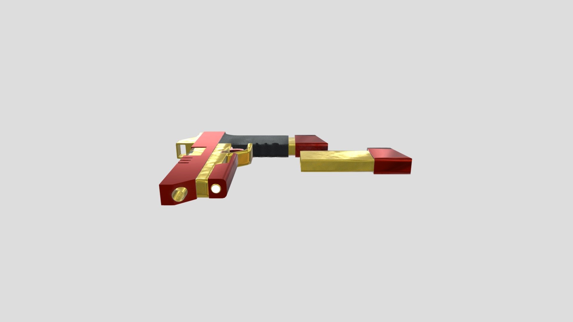sci fi automatic pistol and removable attachment - 3D model by Z_KA ...