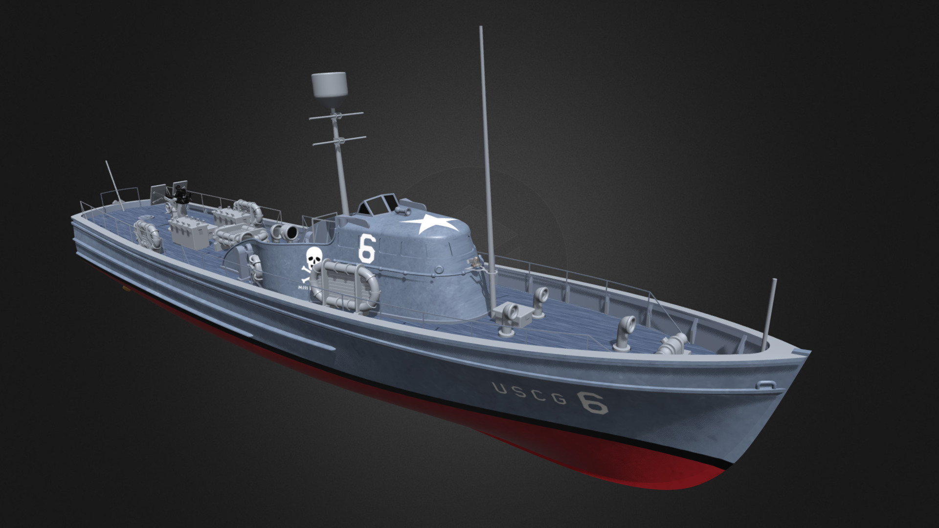 US Coast Guards 83’ Cutter DDay version 1/144 - 3D model by Black Cat ...