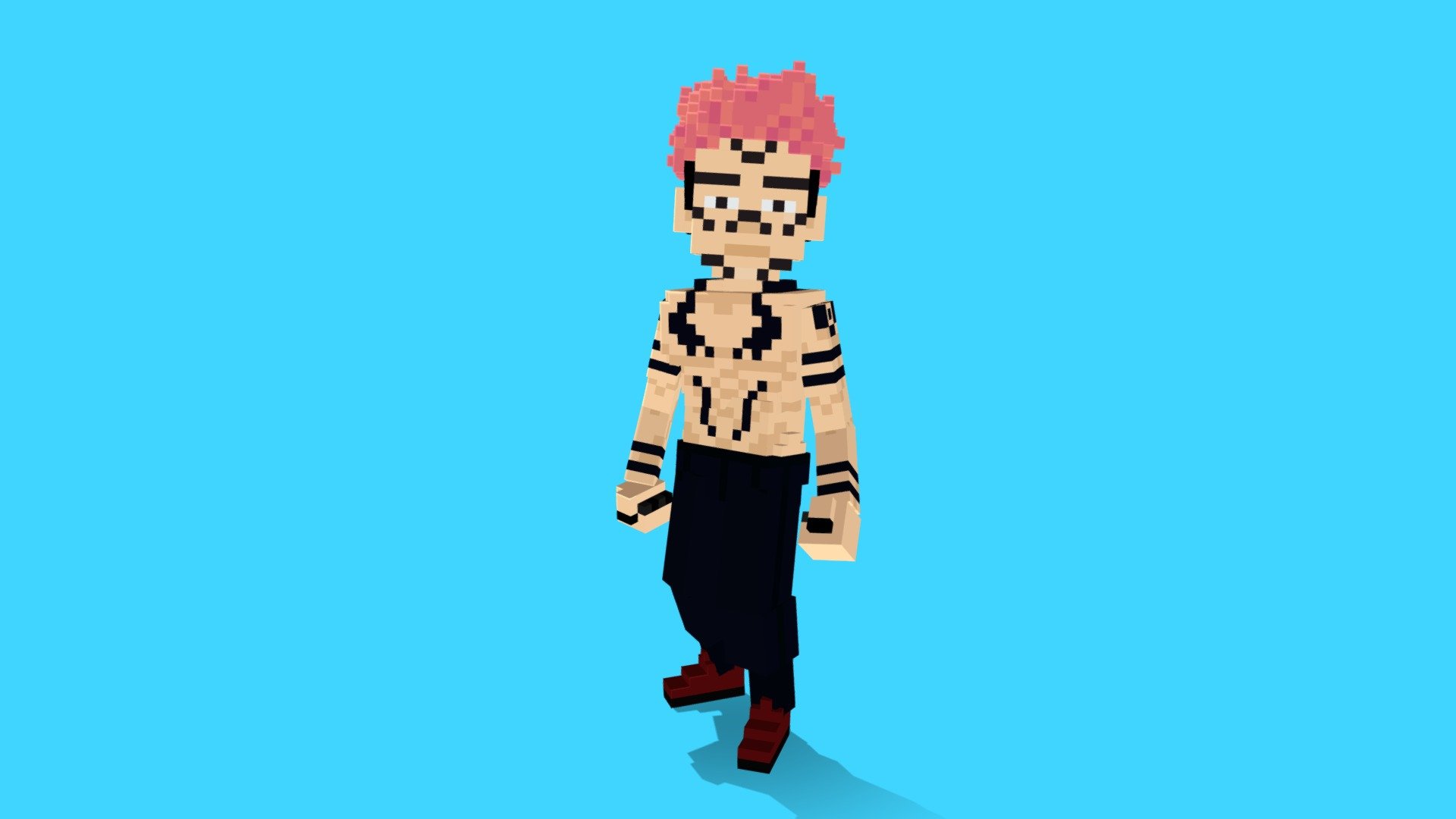 Voxel Sukuna Character - 3D Anime Game Asset - Download Free 3D model ...