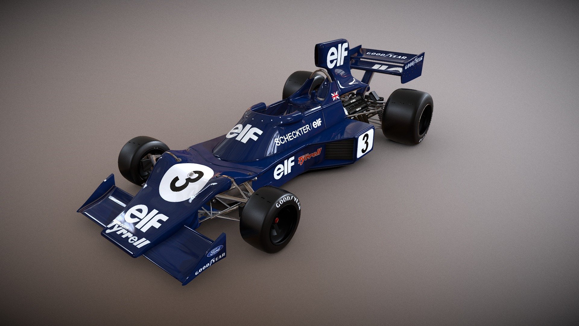 Tyrrell 007 1974 Jody Scheckter - Buy Royalty Free 3D model by ...